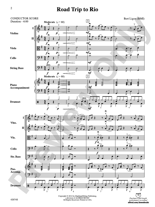 Road Trip to Rio: Score: String Orchestra Score - Digital Sheet Music ...