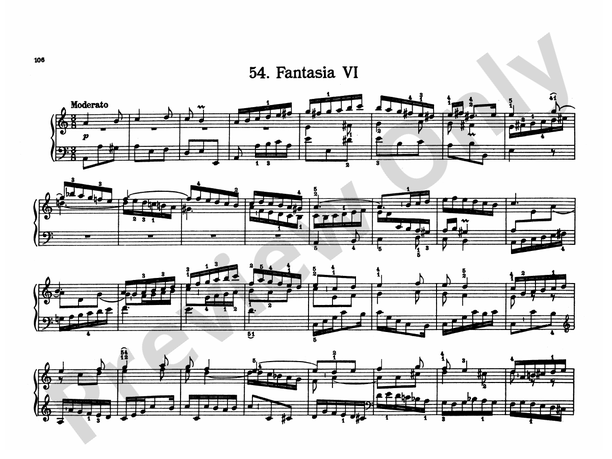Bach: Notebook for Wilhelm Friedemann Bach: 54. Fantasia VI Part ...