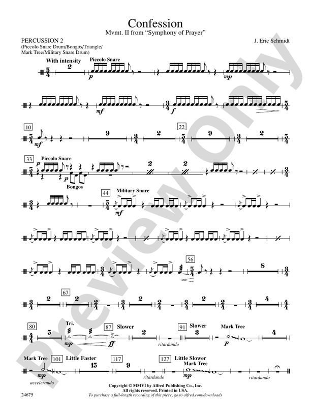 Confession (Movement 2 of Symphony of Prayer): 2nd Percussion: 2nd ...