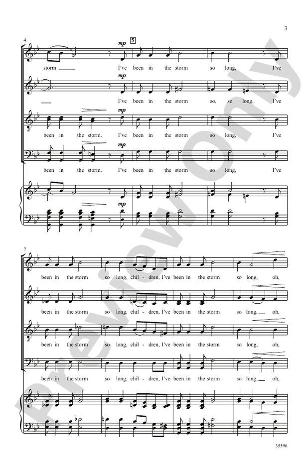 I've Been in the Storm So Long: SATB, a cappella Choral Octavo - Digital Sheet Music Download