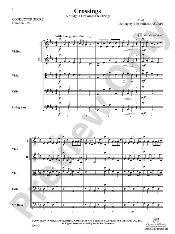 Crossings: String Orchestra Conductor Score & Parts: Bob Phillips ...