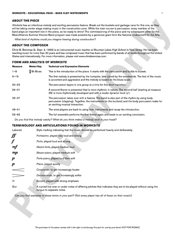 Worksite: Bass Clef Educational Pack: Bass Clef Educational Pack Part ...