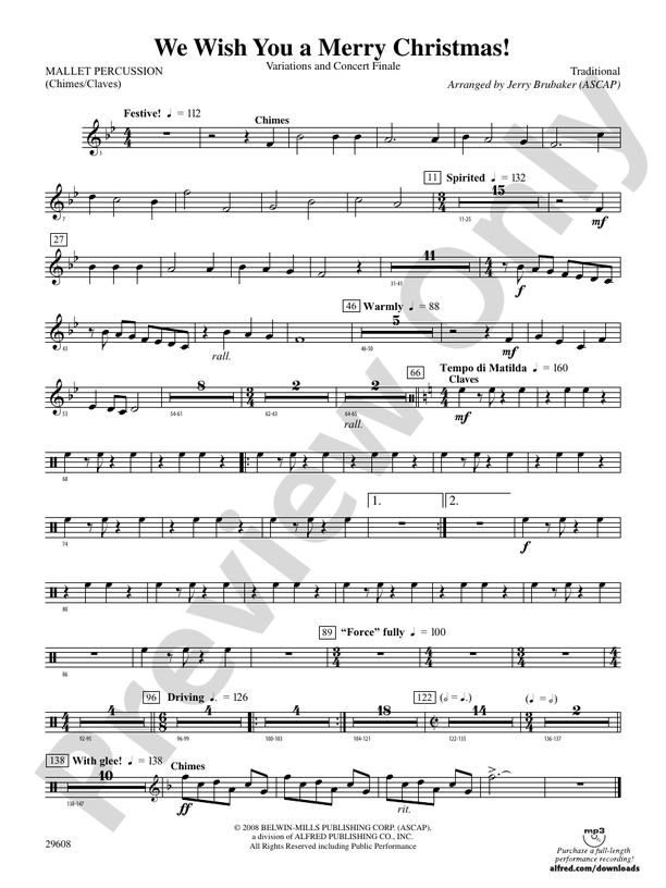 We Wish You a Merry Christmas!: Mallets: Mallets Part - Digital Sheet ...