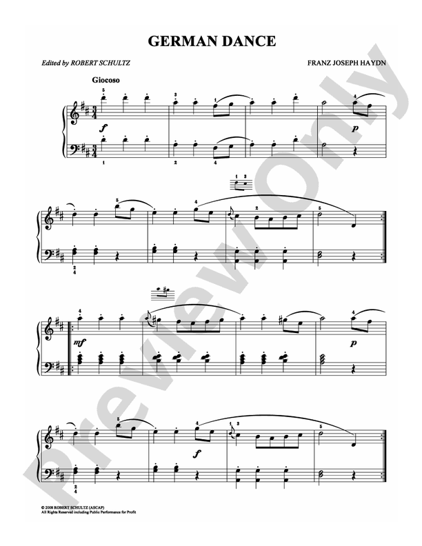 German Dance: Easy Piano: Franz Joseph Haydn - Digital Sheet Music Download