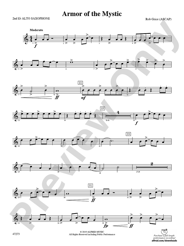 Armor of the Mystic: 2nd E-flat Alto Saxophone: 2nd E-flat Alto ...