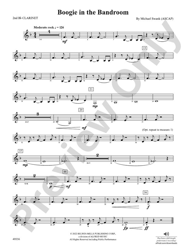 Boogie in the Bandroom: 2nd B-flat Clarinet: 2nd B-flat Clarinet Part ...