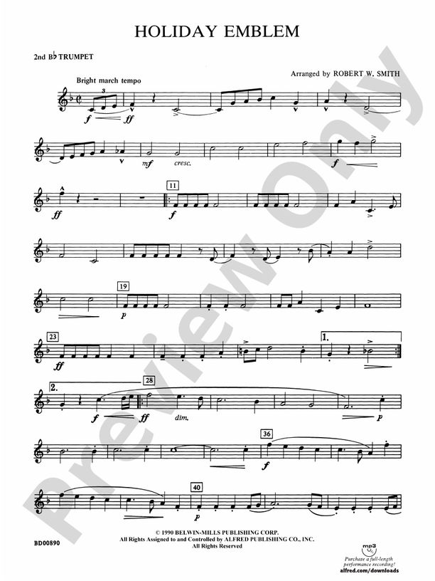 Holiday Emblem: 2nd B-flat Trumpet: 2nd B-flat Trumpet Part - Digital Sheet Music Download