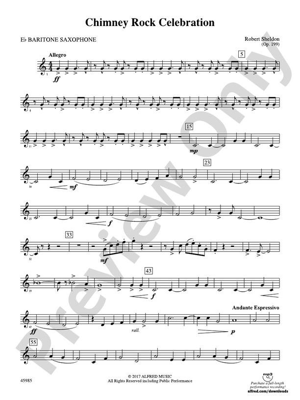 Chimney Rock Celebration: E-flat Baritone Saxophone: E-flat Baritone Saxophone Part - Digital ...