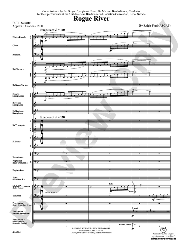 Rogue River: Score: Concert Band Score - Digital Sheet Music Download