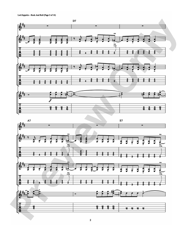 Rock and Roll: Guitar TAB: Led Zeppelin - Digital Sheet Music Download
