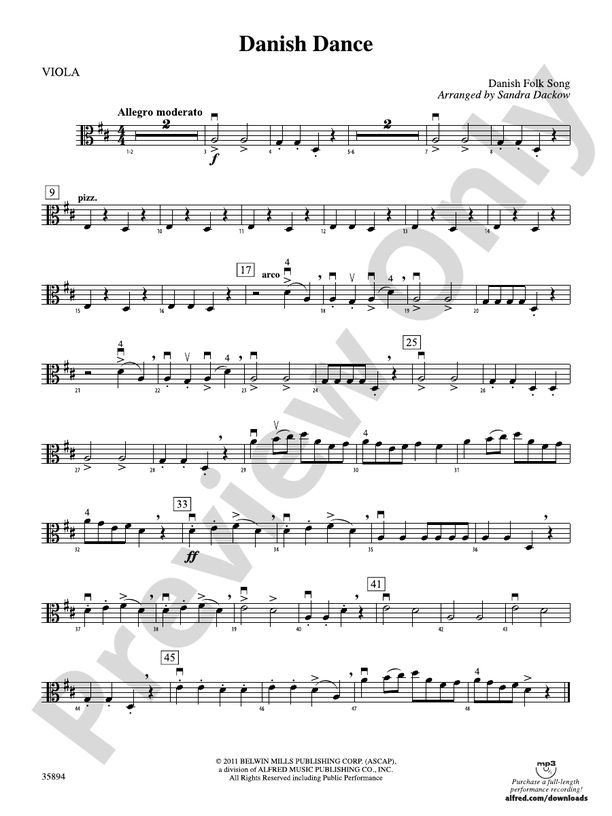 Danish Dance: Viola: Viola Part - Digital Sheet Music Download