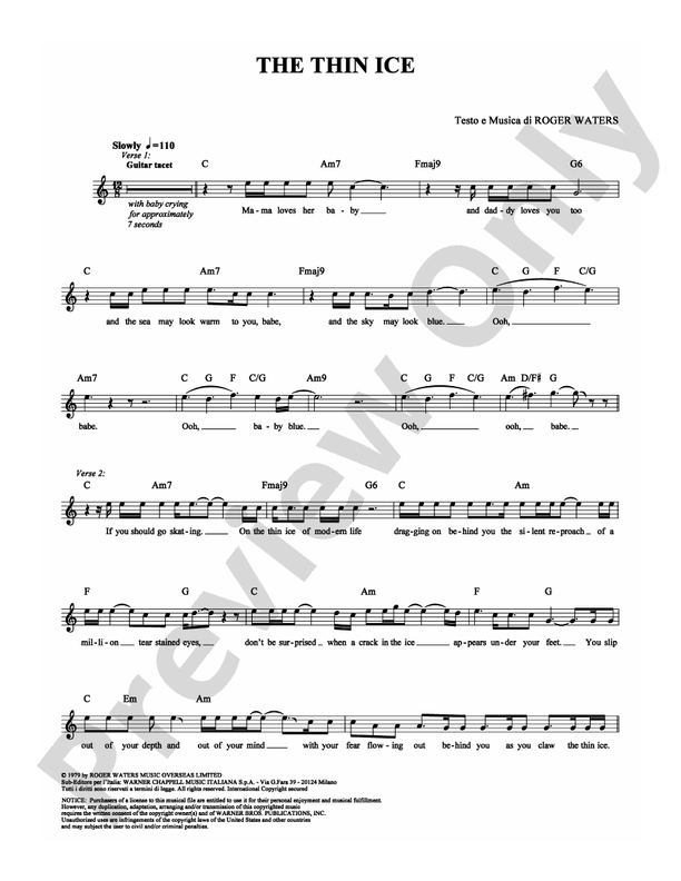 The Thin Ice: Guitar TAB: Pink Floyd - Digital Sheet Music Download