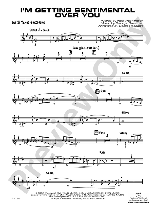 I'm Getting Sentimental over You: B-flat Tenor Saxophone: B-flat Tenor ...