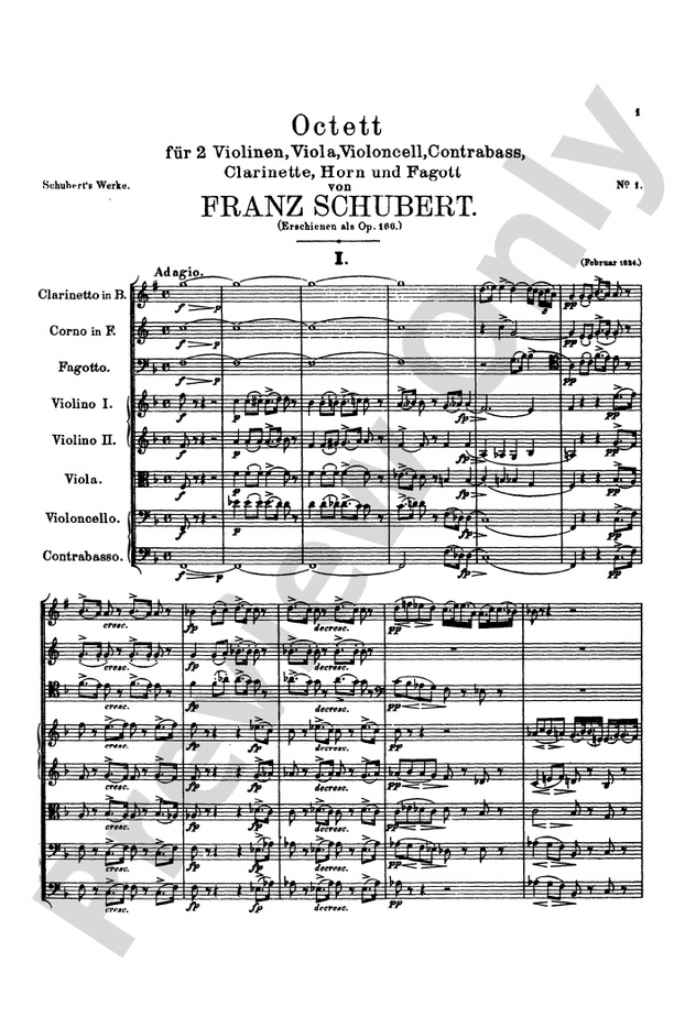 Schubert: Nonet and Two Octets: Chamber Ensemble Miniature Score: Franz ...