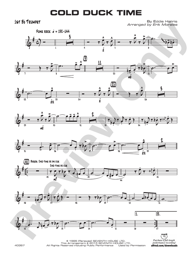 Cold Duck Time: 1st B-flat Trumpet: 1st B-flat Trumpet Part - Digital ...