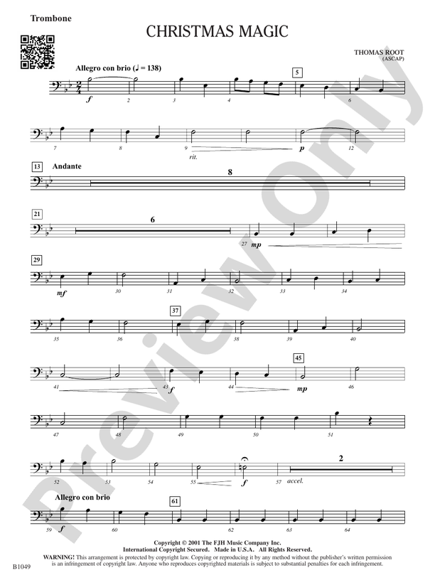 Christmas Magic: Trombone: Trombone Part: Thomas Root - Digital Sheet ...