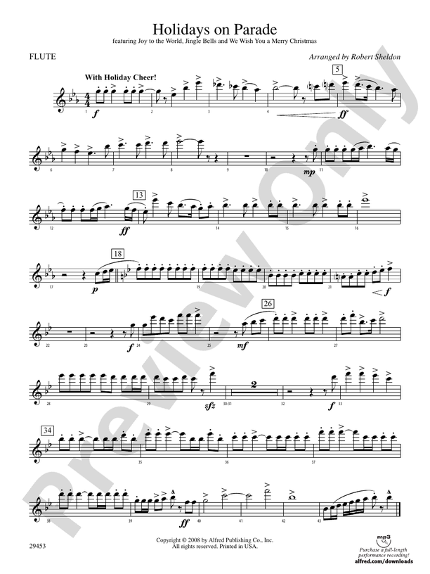 Holidays on Parade: Flute: Flute Part - Digital Sheet Music Download