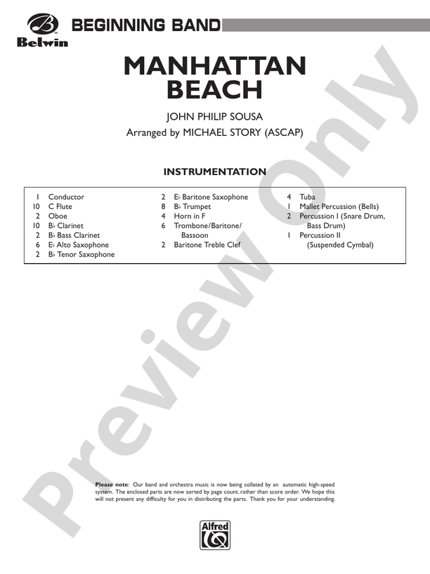 Manhattan Beach: Score: Concert Band Score - Digital Sheet Music Download
