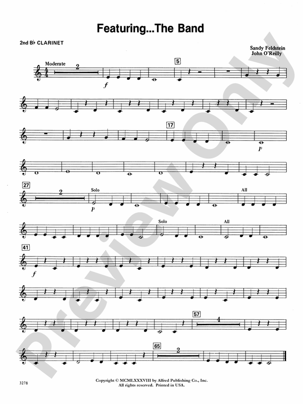 Featuring the Band: 2nd B-flat Clarinet: 2nd B-flat Clarinet Part - Digital Sheet Music Download