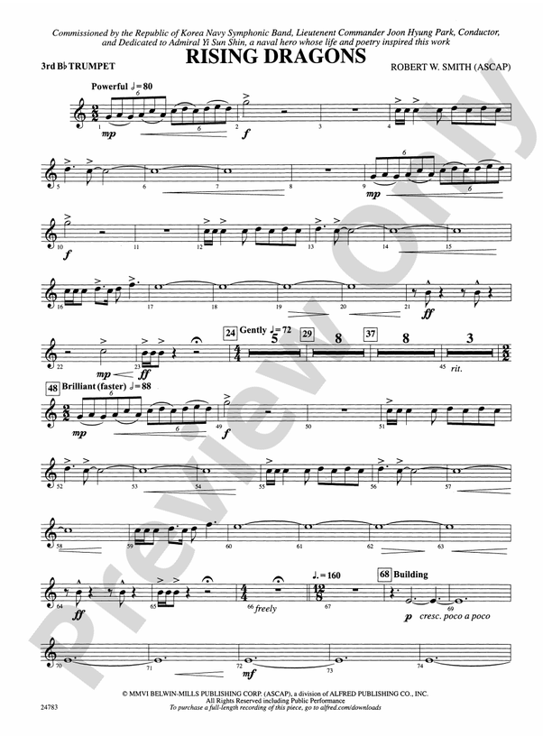 Rising Dragons: 3rd B-flat Trumpet: 3rd B-flat Trumpet Part - Digital ...