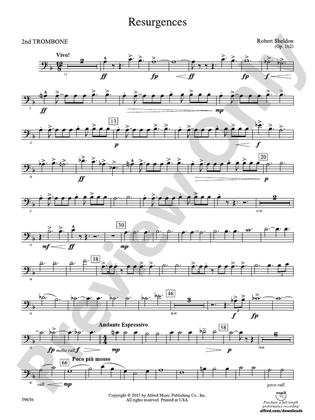 Resurgences: 2nd Trombone: 2nd Trombone Part - Digital Sheet Music Download