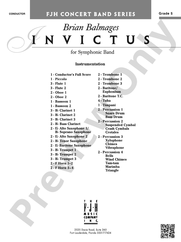 Invictus: Score: Concert Band Score: Brian Balmages - Digital Sheet ...