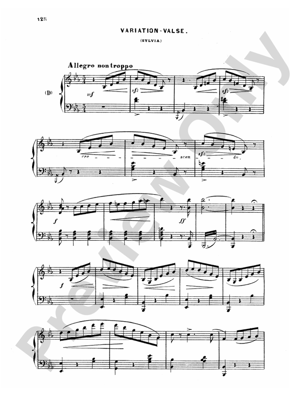 Delibes: Sylvia: No. 16D, Variation-Valse Part - Digital Sheet Music ...