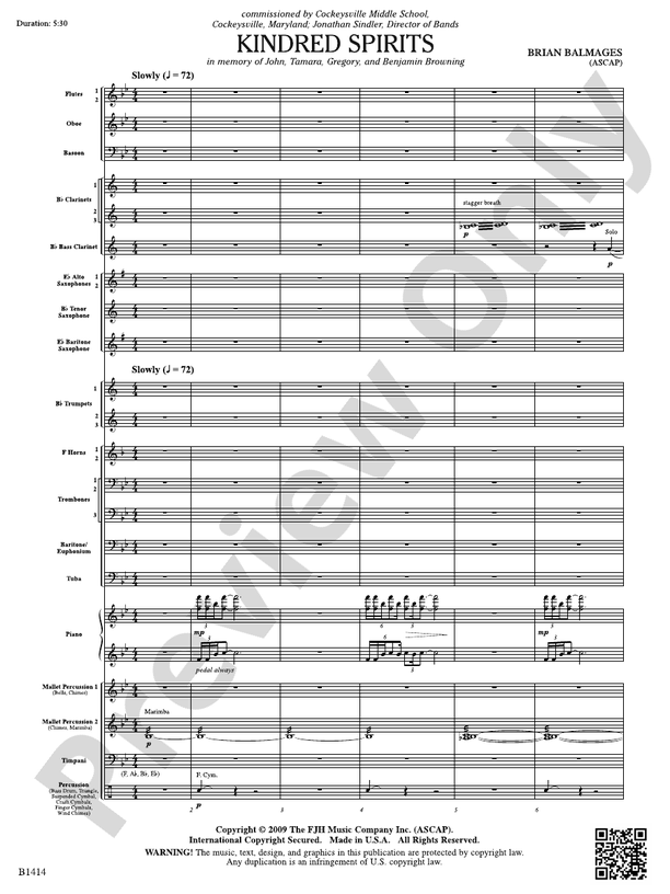 Kindred Spirits: Score: Concert Band Score: Brian Balmages - Digital ...