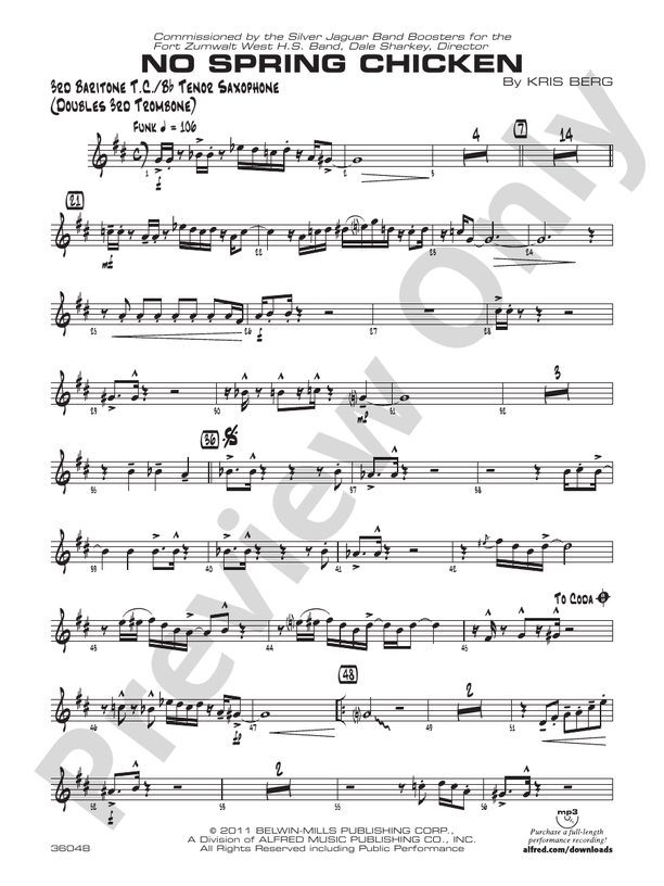 No Spring Chicken: 3rd Baritone T.C.: 3rd Baritone T.C. Part - Digital ...