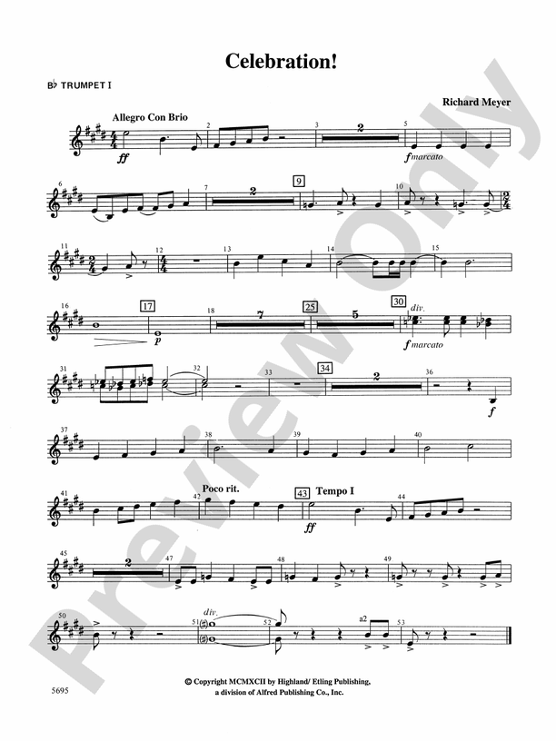 Celebration!: 1st B-flat Trumpet: 1st B-flat Trumpet Part - Digital ...