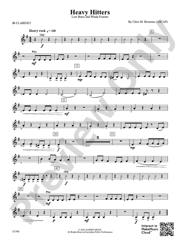 Heavy Hitters: 1st B-flat Clarinet: 1st B-flat Clarinet Part - Digital ...