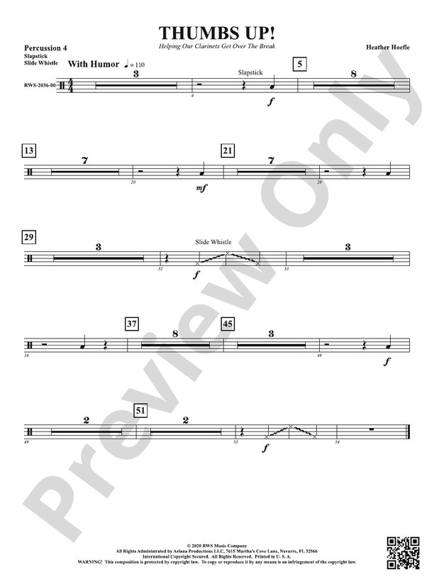 Thumbs Up! - Helping Our Clarinets Get Over the Break: 4th Percussion ...