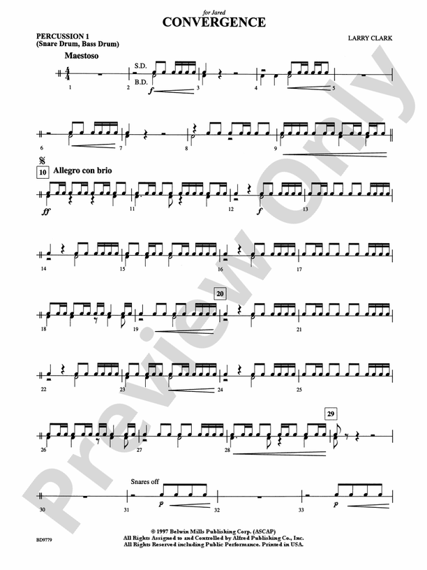 Convergence: 1st Percussion: 1st Percussion Part - Digital Sheet Music ...