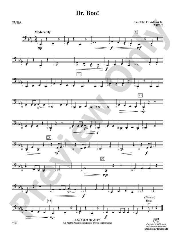 Doctor Boo!: Tuba: Tuba Part - Digital Sheet Music Download
