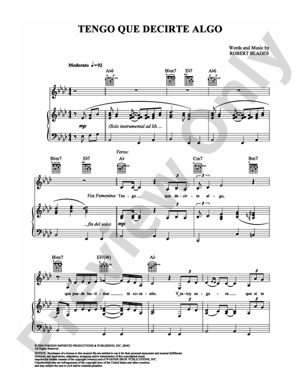 Tengo Que Decirte Algo: Piano/Vocal/Chords: Gloria Estefan - Digital ...