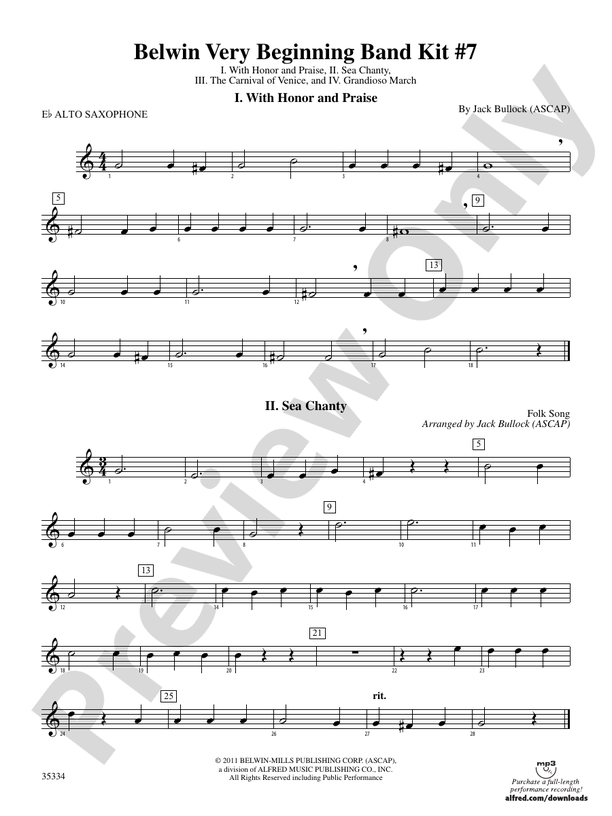 Belwin Very Beginning Band Kit #7: E-flat Alto Saxophone: E-flat Alto ...