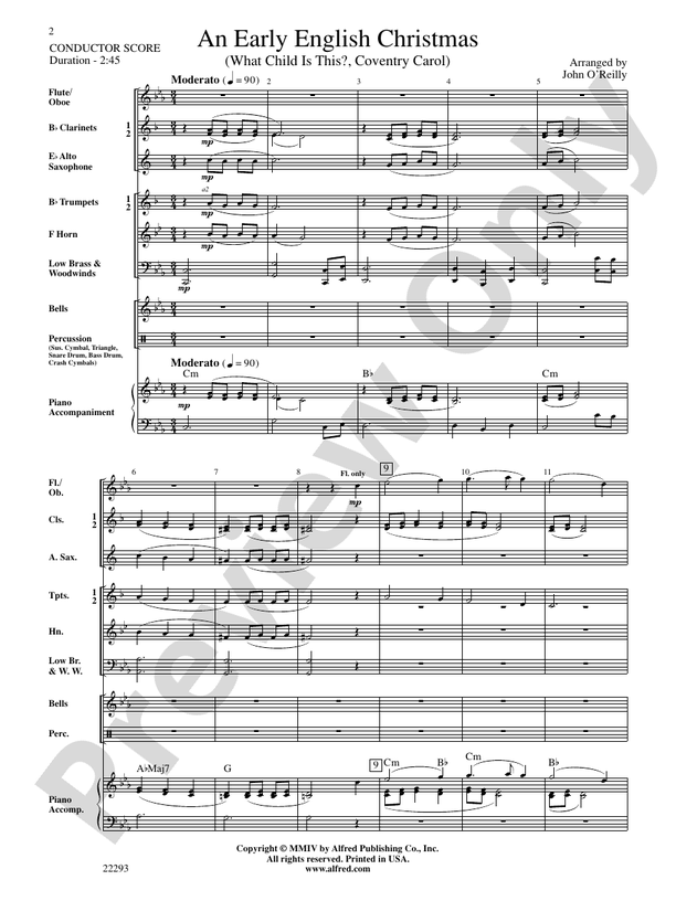 Early English Christmas: Concert Band Conductor Score & Parts - Digital ...