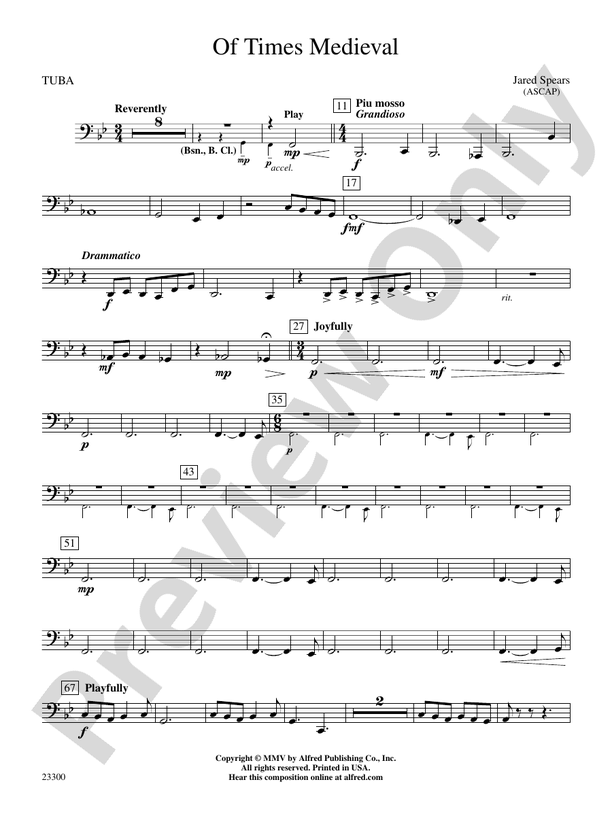 Of Times Medieval: Tuba: Tuba Part - Digital Sheet Music Download