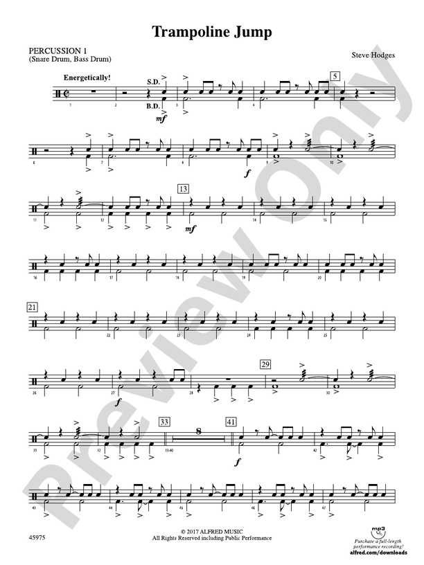 Trampoline Jump: 1st Percussion: 1st Percussion Part - Digital Sheet ...