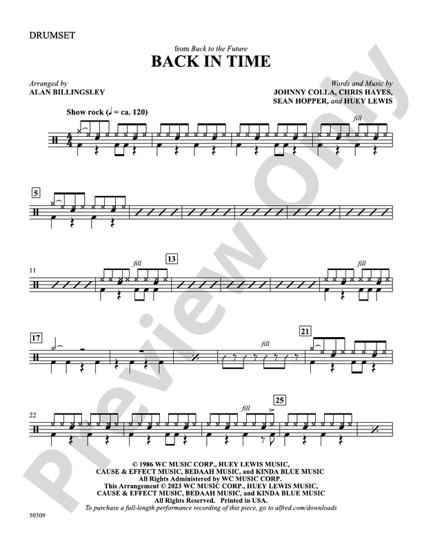 Back in Time: Drums: Drums Part - Digital Sheet Music Download