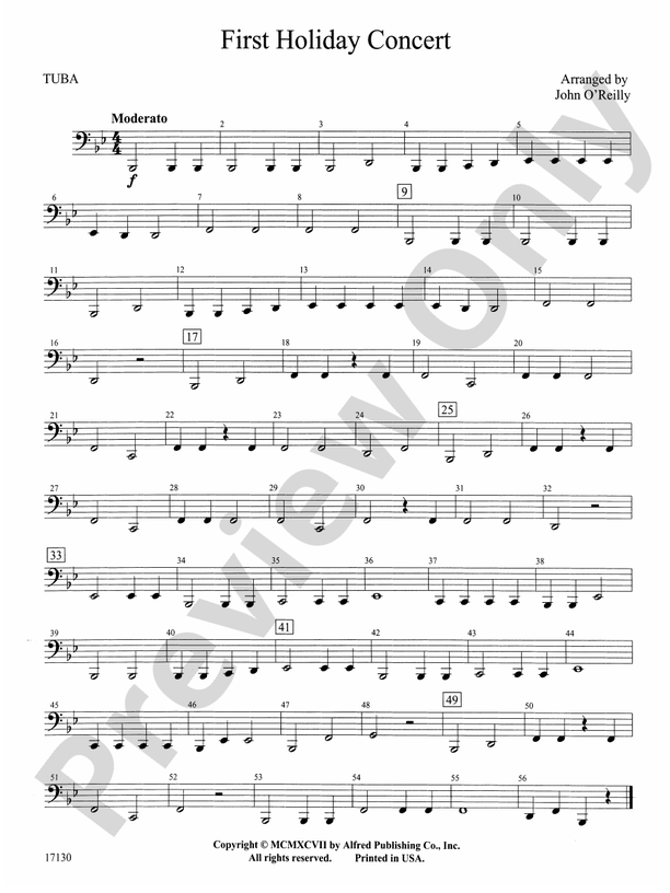 First Holiday Concert: Tuba: Tuba Part - Digital Sheet Music Download