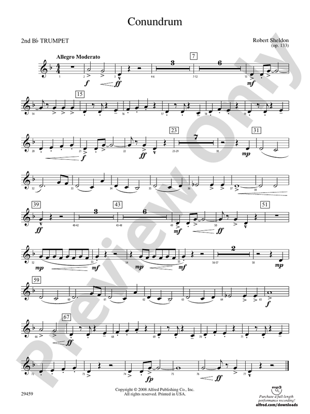 Conundrum: 2nd B-flat Trumpet: 2nd B-flat Trumpet Part - Digital Sheet ...