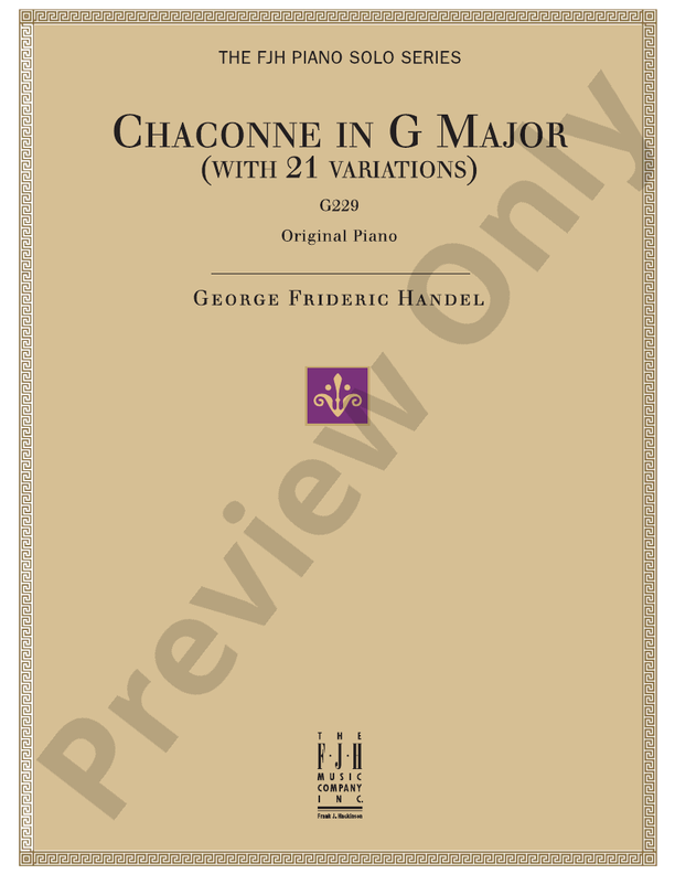 Chaconne in G Major, G 229: Piano: George Frideric Handel - Digital ...