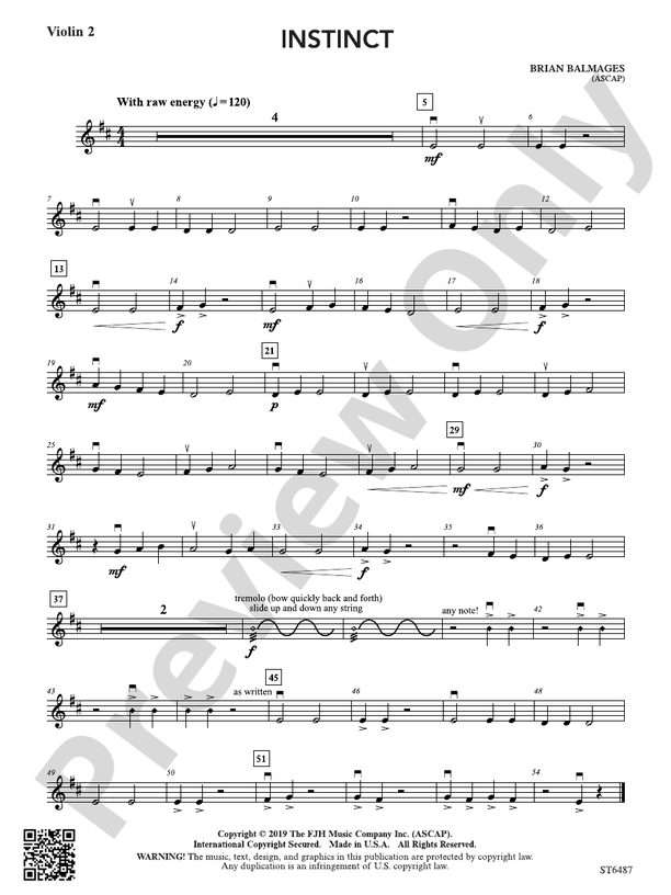 Instinct: Violin 2 (Viola T.C.): Violin 2 (Viola T.C.) Part: Brian ...