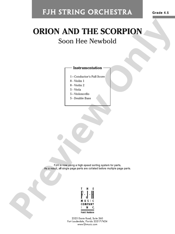 Orion and the Scorpion: String Orchestra Conductor Score & Parts: Soon ...