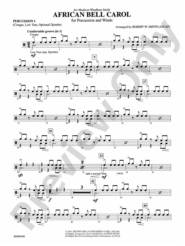 African Bell Carol (for Percussion and Winds): 1st Percussion: 1st ...