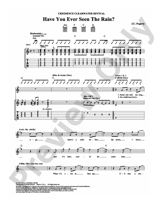 Have You Ever Seen the Rain?: Guitar TAB: Creedence Clearwater Revival ...