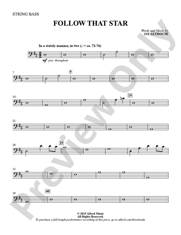 Follow That Star: String Bass: String Bass Part: Jay Althouse - Digital ...