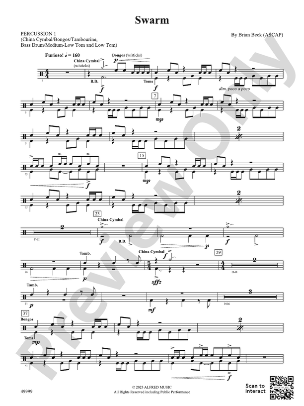 Swarm: 1st Percussion: 1st Percussion Part - Digital Sheet Music Download