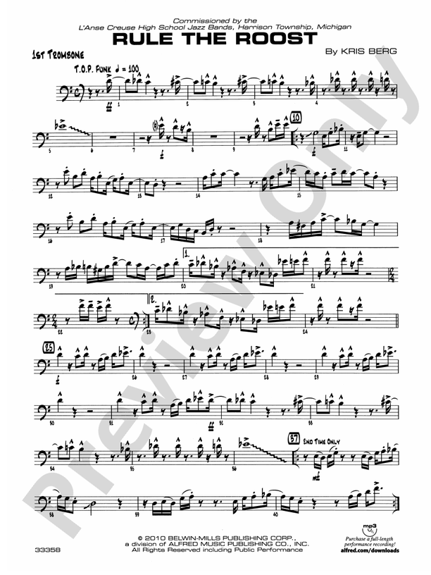 Rule the Roost: 1st Trombone: 1st Trombone Part - Digital Sheet Music Download